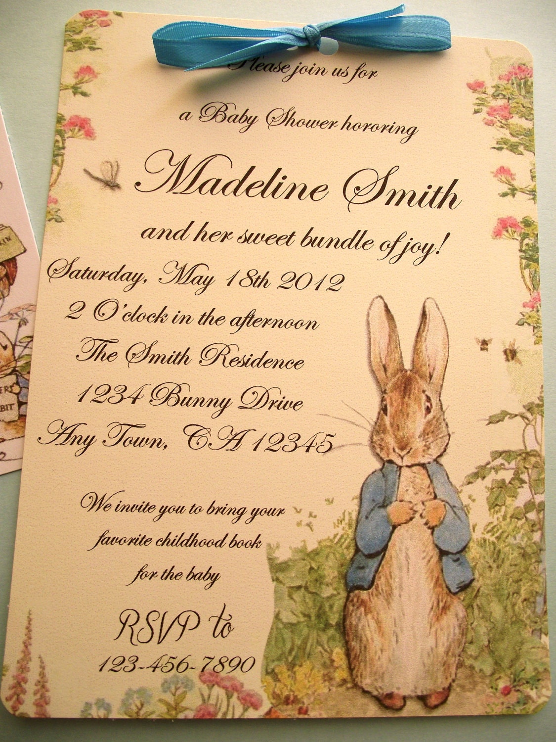Peter Rabbit Vintage Style Baby Shower | Rabbit baby shower invitations ...