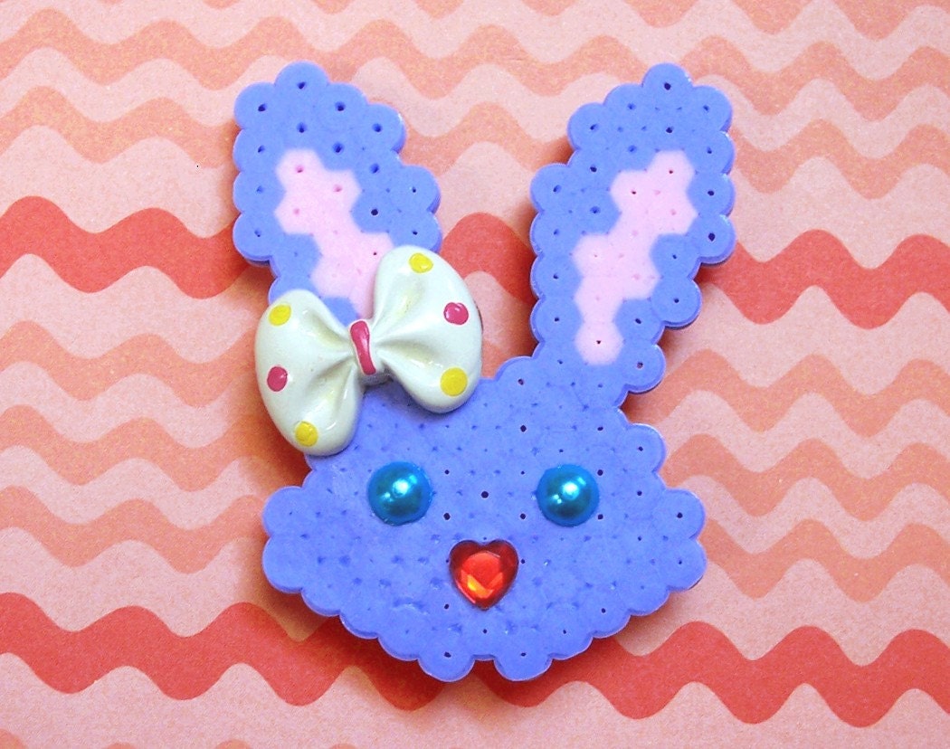 Bunny hama perler beads | Perler bead patterns, Hama beads, Perler ...